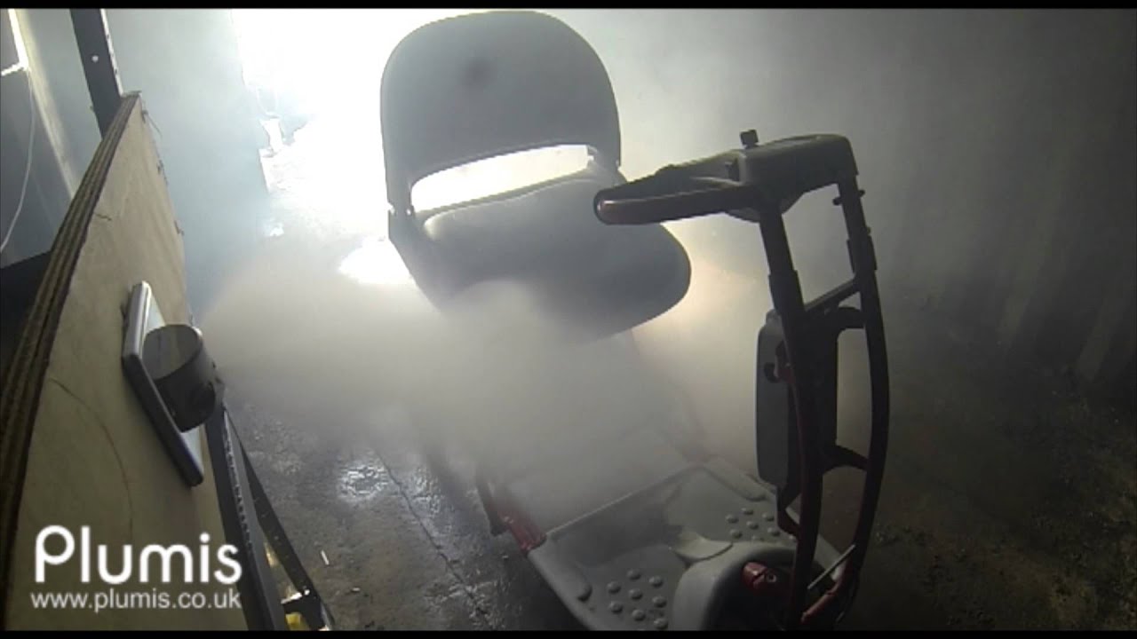 Automist tackling a mobility scooter fire - YouTube