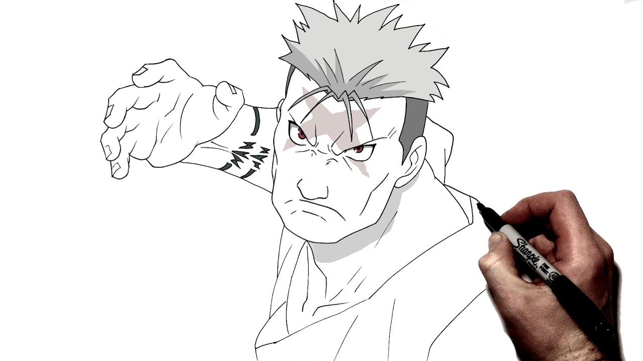 How To Draw Scar | Step By Step | Full Metal Alchemist - YouTube