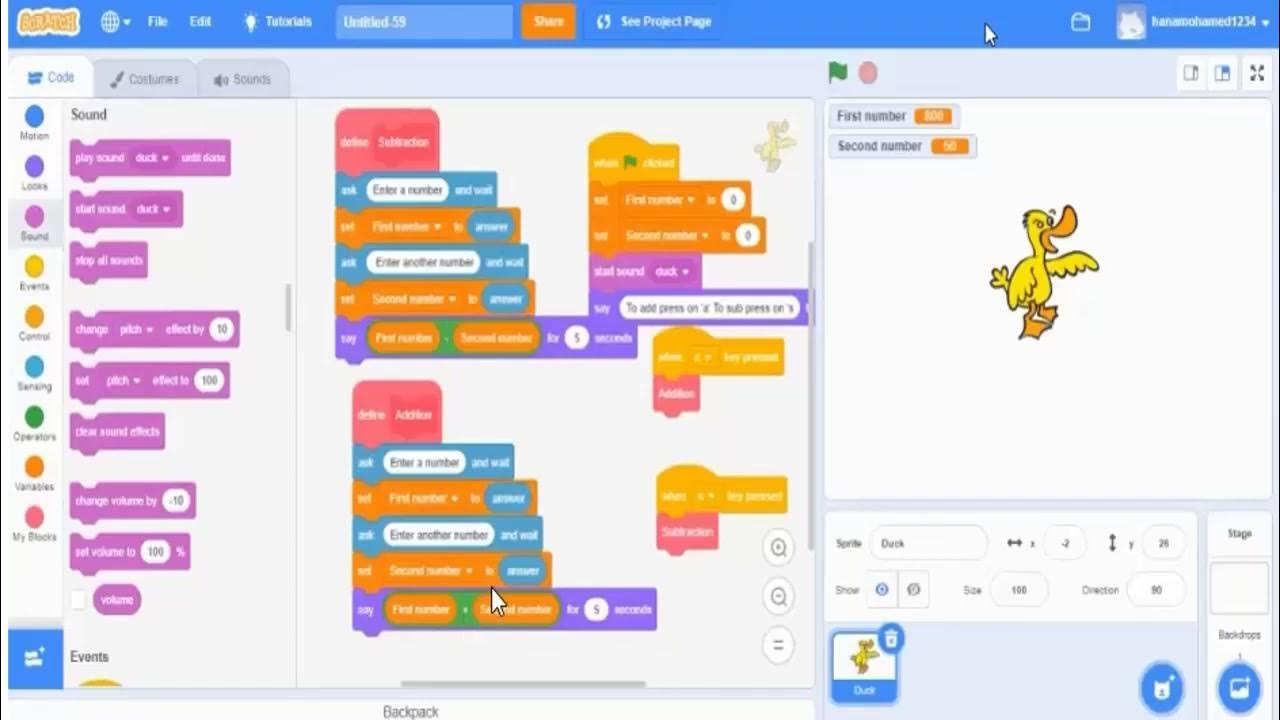 Addition And Subtraction Functions From Scratch Course Youtube