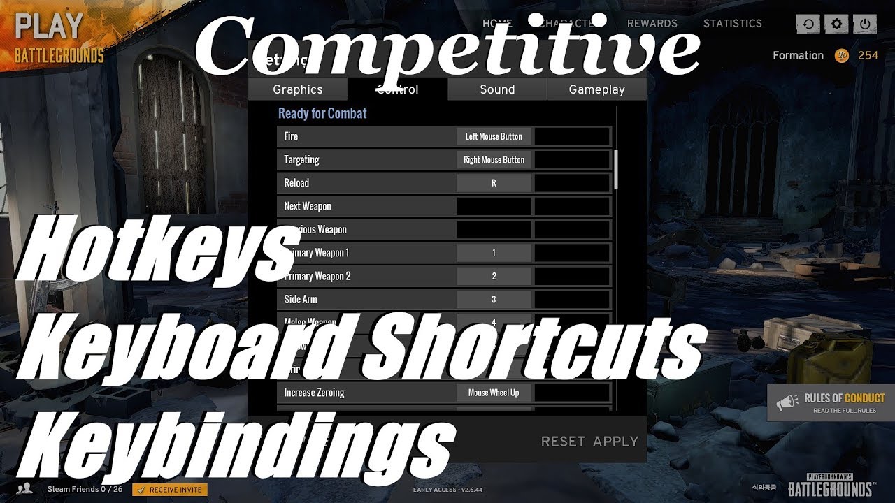 Competitive | Hotkeys and Keyboard Shortcuts / Keybindings [PUBG] [PC ...