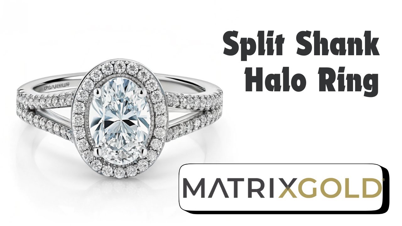 Designing a Stunning Split Shank Halo Ring in MatrixGold - YouTube