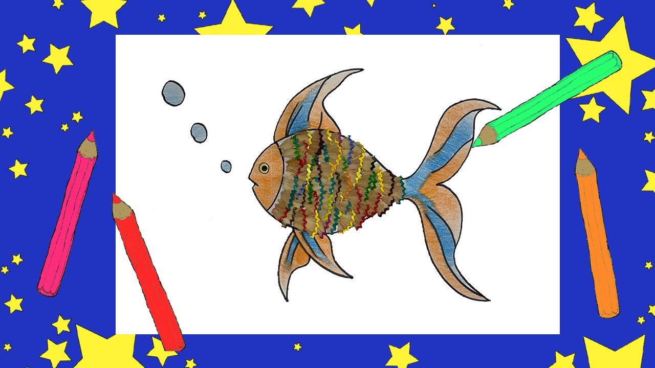 HOW TO DRAW A FISH WITH PENCIL PEEL SCALE - COMO DESENHAR PEIXE COM ...