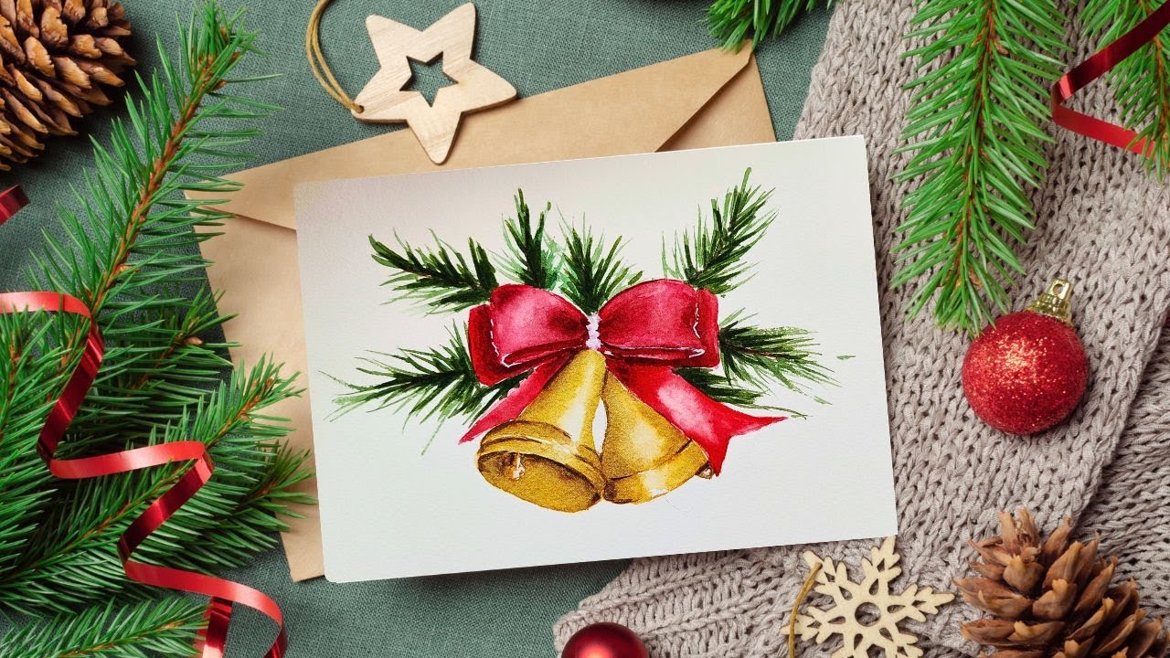 Watercolour Christmas Card Tutorial / Real time step by step watercolor ...