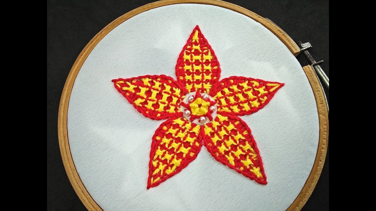 Fantasy Flower Stitch With Basic Hand Embroidery Stitches | Easy Flower ...