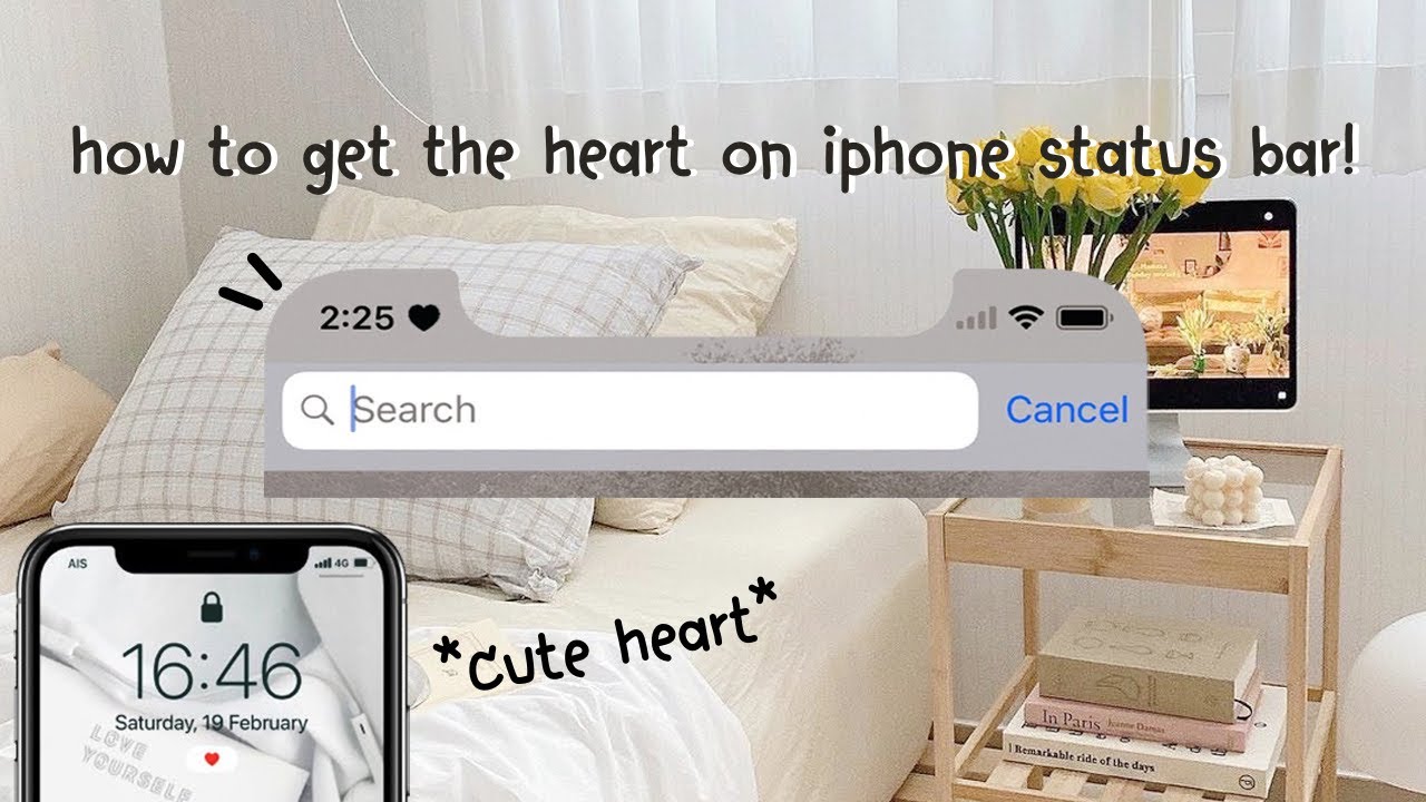 *CUTE HEART* how to get the heart on iphone status bar! ️ - YouTube