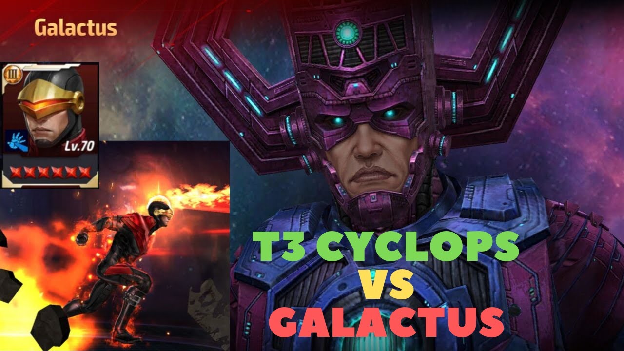 T3 Cyclops VS GALACTUS Giant Boss Raid (GBR) No CTP DMG Test + SL ...