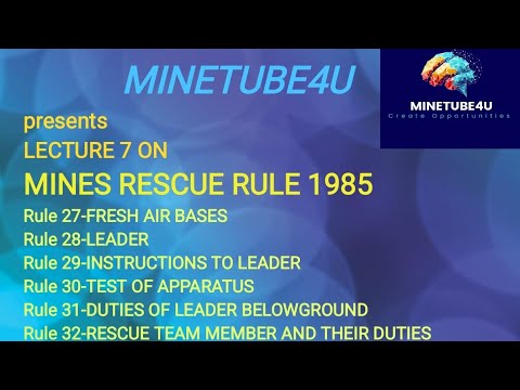 MINES RESCUE RULE P-7|FRESH AIR BASE|LEADER'S DUTIES|DUTIES OF RECUE ...