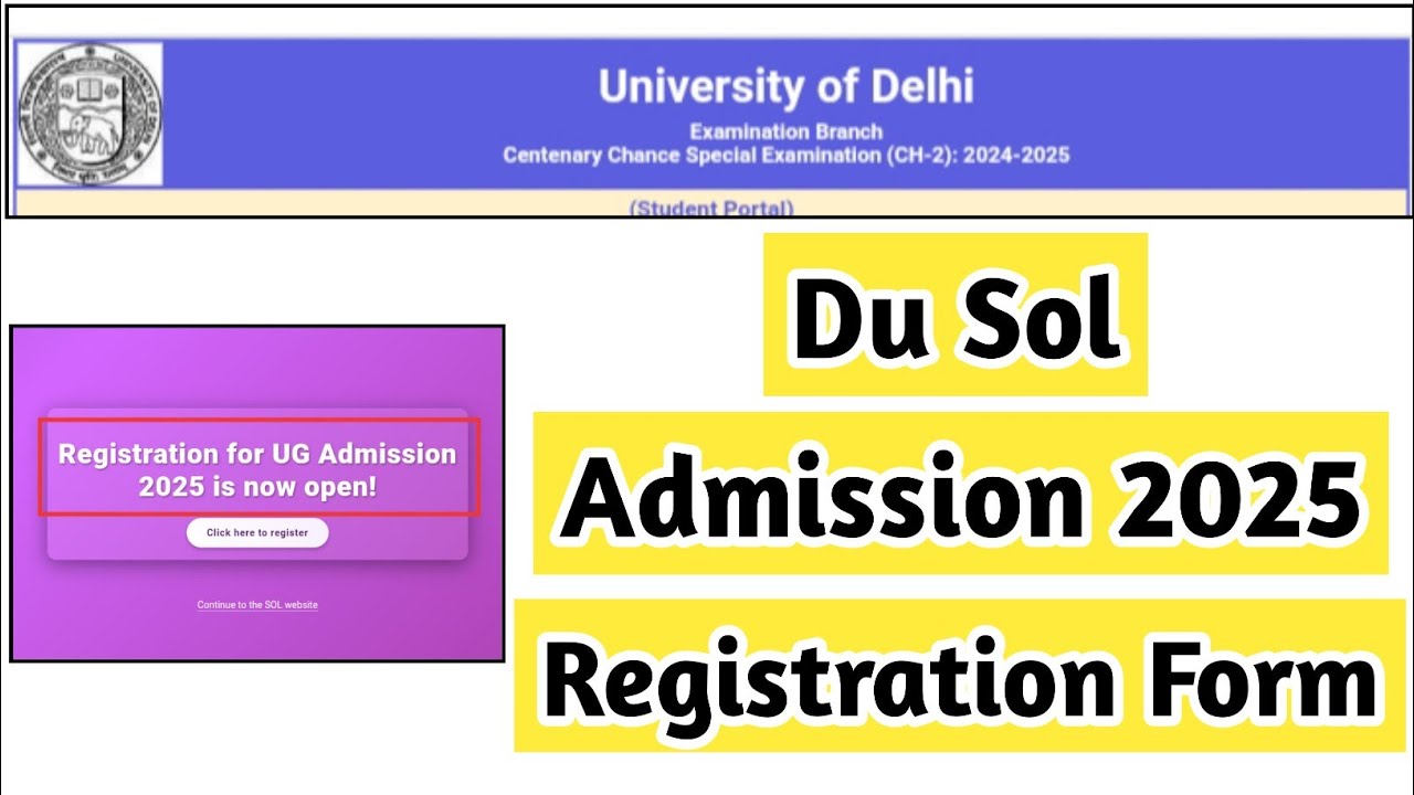 Du Sol Admission 2025 Form Fill Up | Ran2goal (DU SOL) #dusol #du #sol ...