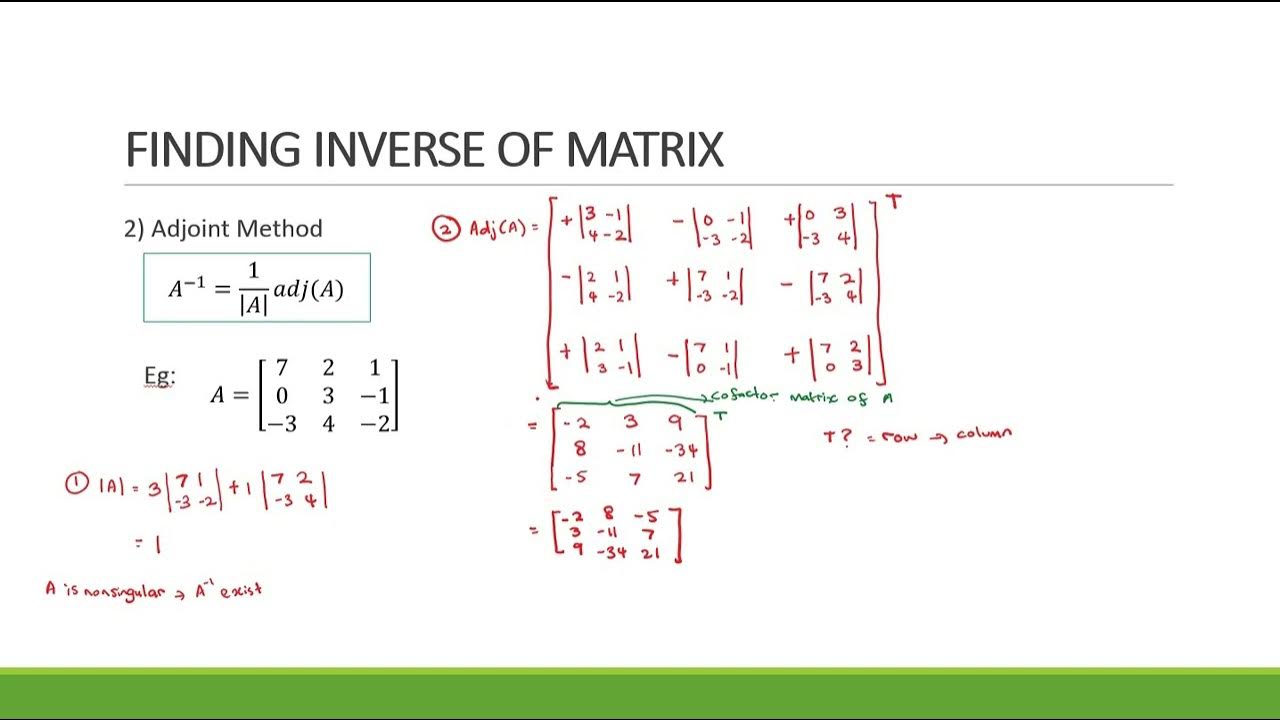 Chap 3-6 Finding inverse of matrix using adjoint method - YouTube