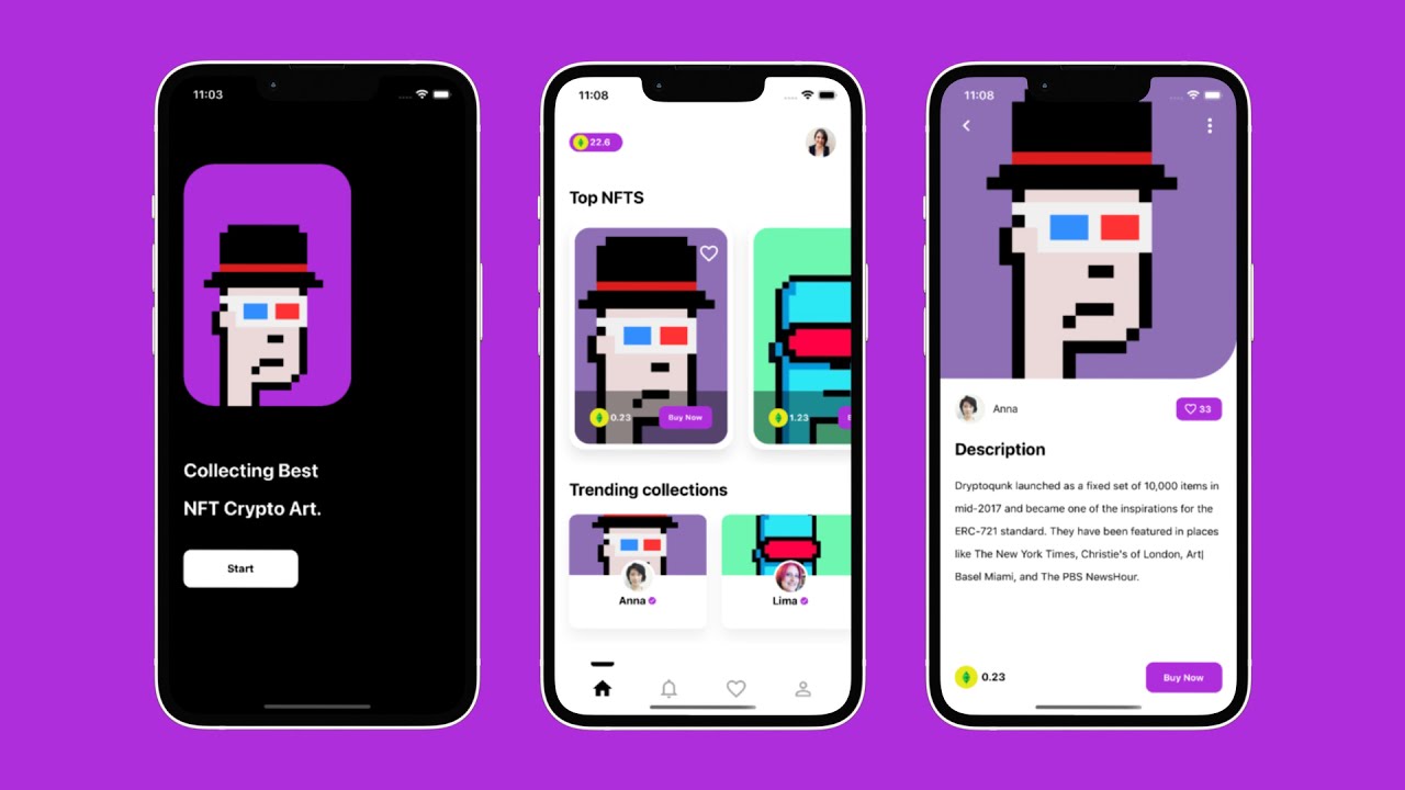REACT NATIVE NFT COLLECTION APP UI - YouTube
