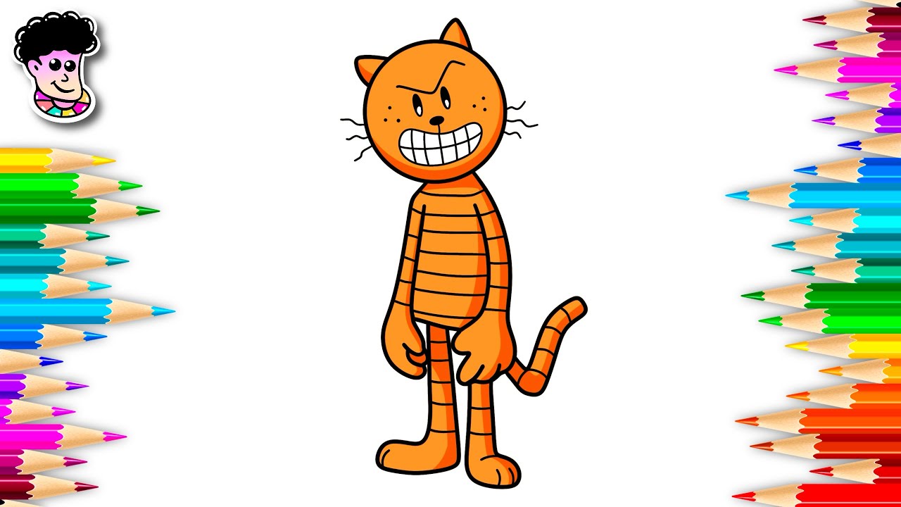 How to Draw a Petey the Cat from dog man - YouTube