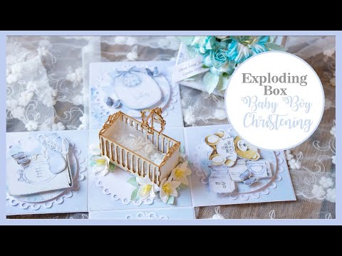 Exploding box for baby boy Christening - YouTube