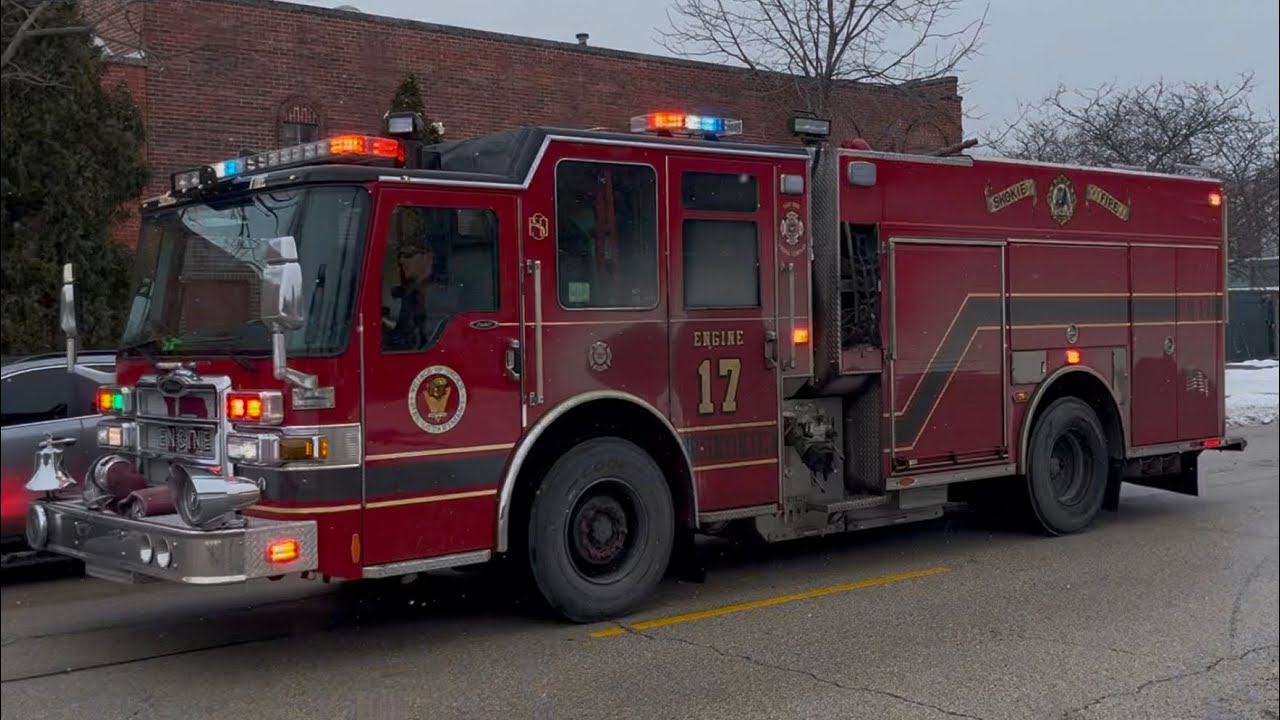 Skokie Fire Department Engine 17 Responding - YouTube