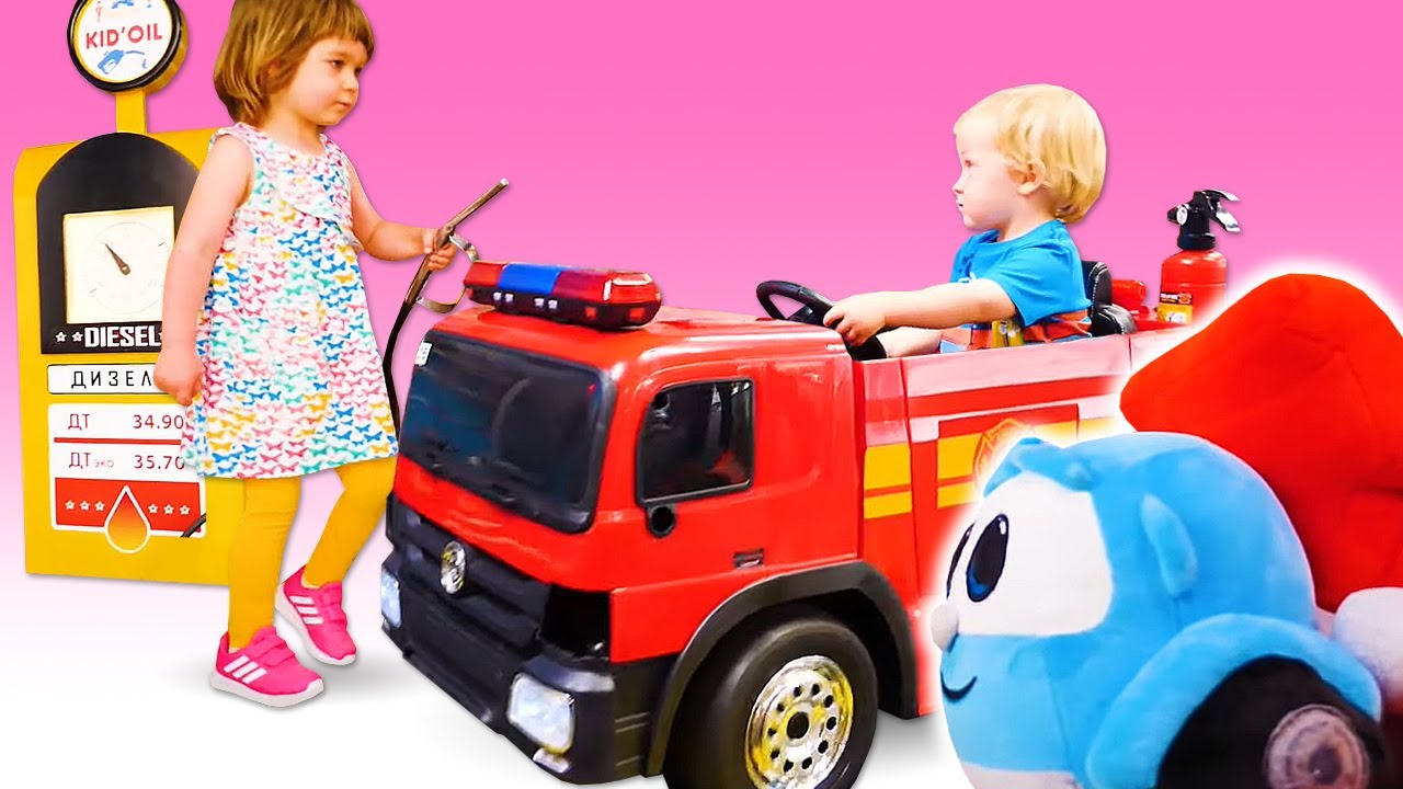 Kids pretend to play at the indoor playground for kids. Family fun ...