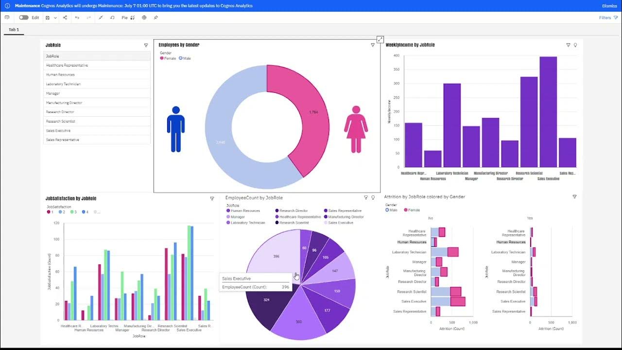 IBM Cognos Analytics 11.1.7 HR Data Dashboard - YouTube