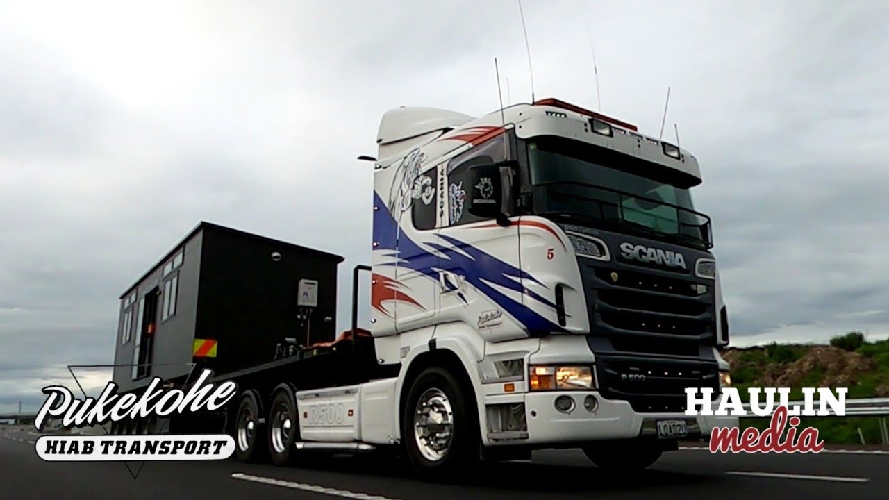 Pukekohe Hiab Transport Ltd R500 V8 Scania with Lake Pipes - YouTube