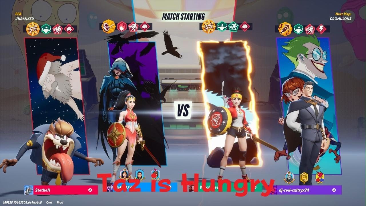 Taz is Hungry! (Coach Diana, Wonder Woman, Bruce Wayne) FFA MultiVersus ...