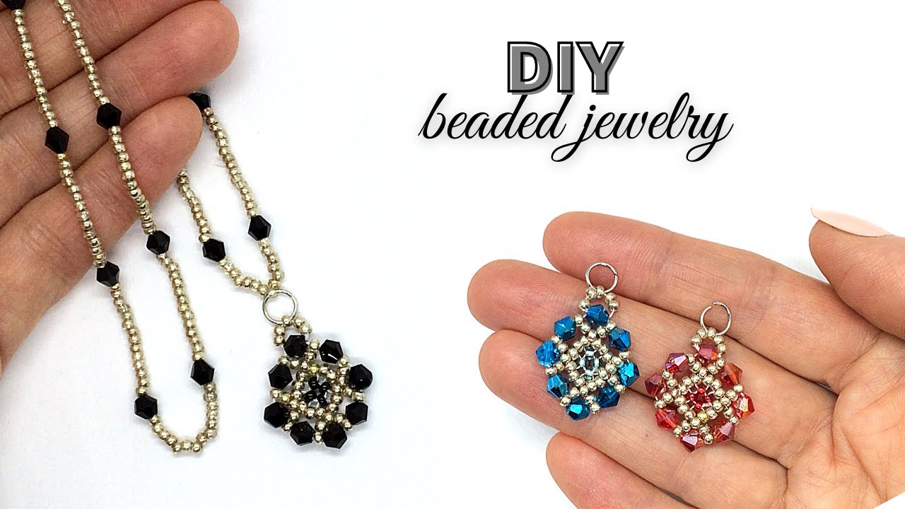 Simple beading pattern for DIY Necklace(Pendant). Beading tutorial ...