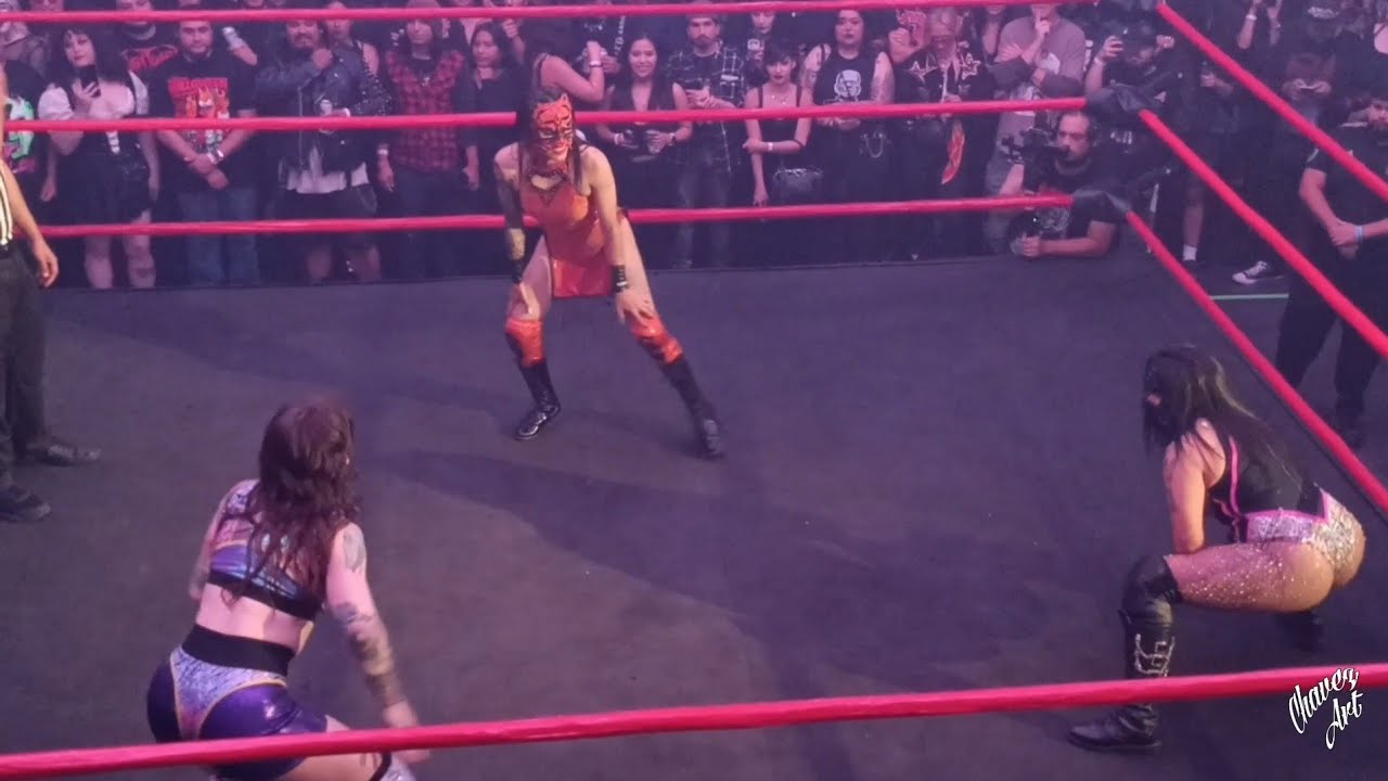 Women's Wrestling Delilah Doom VS Lady Pink VS Kitzune Lucha Goth Haus ...