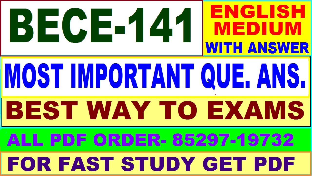 BECE 141 important questions with answers in English || bece 141 ...