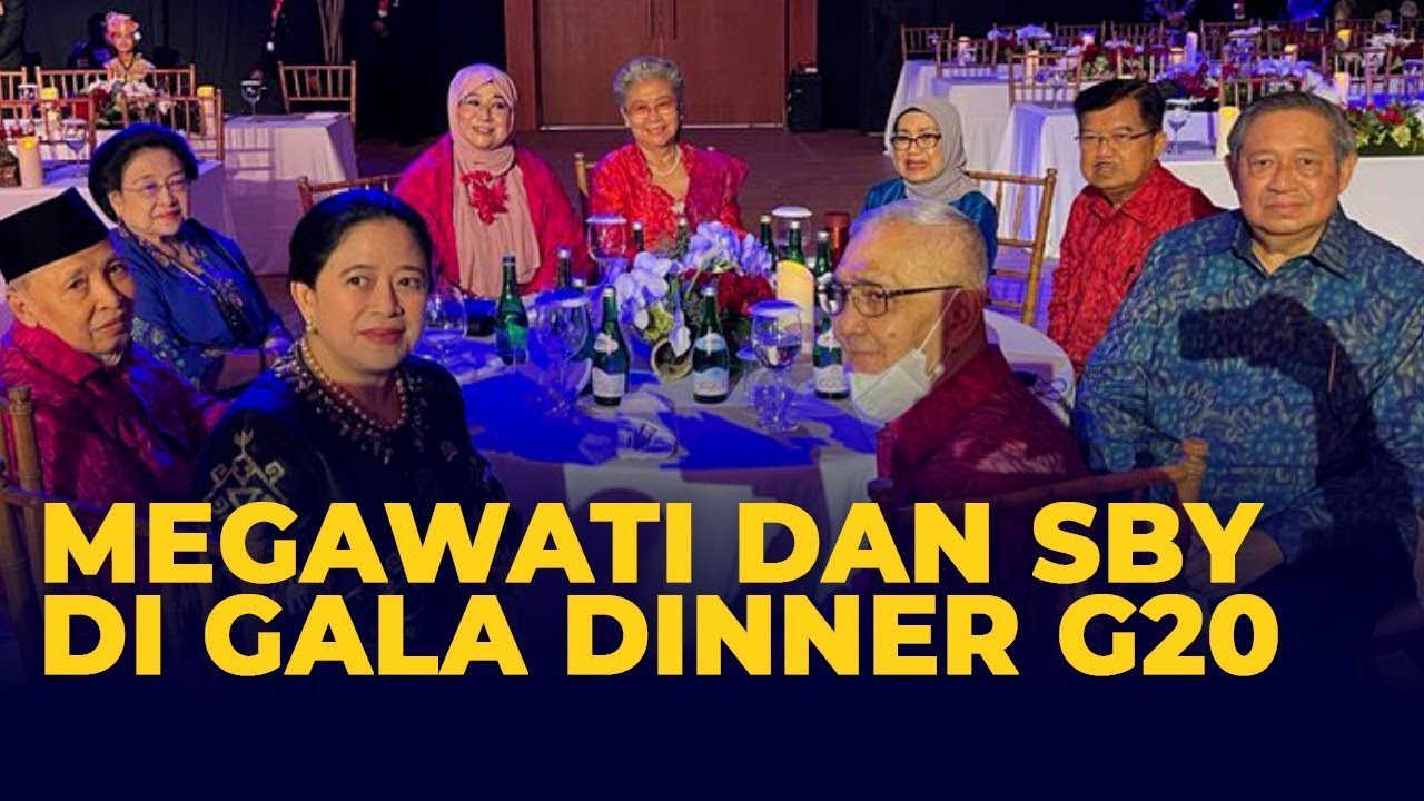 Momen Megawati dan SBY Hadiri Gala Dinner G20 Di GWK Bali, Duduk Bareng Satu Meja - YouTube