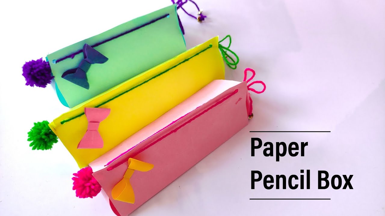 How to make Paper Pencil Box Making of easy origami box / DIY paper ...