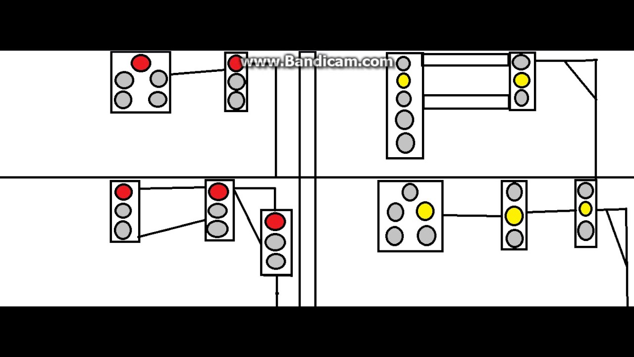 Traffic light intersection animation - YouTube