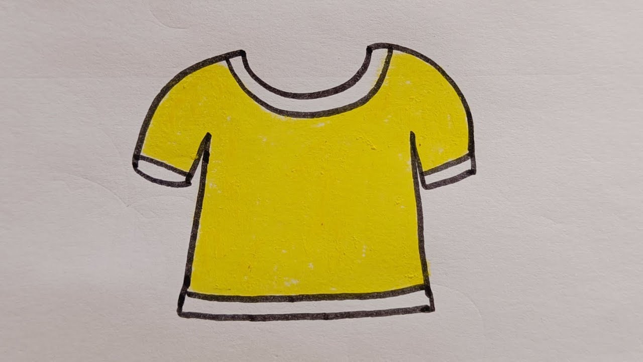 How to draw t-shirt 👕।। Tshirt drawing easy step by step and colouring ...
