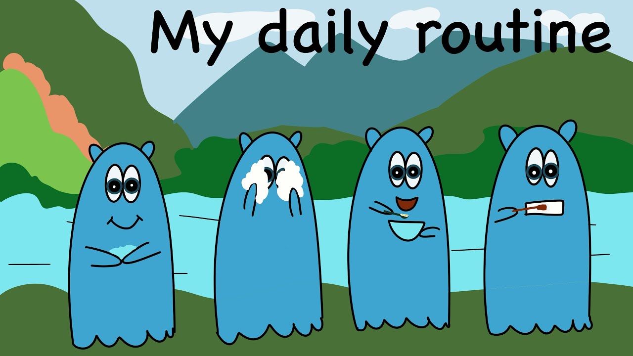 Daily morning routine 🩵 animation cartoon video #animation #cartoon # ...