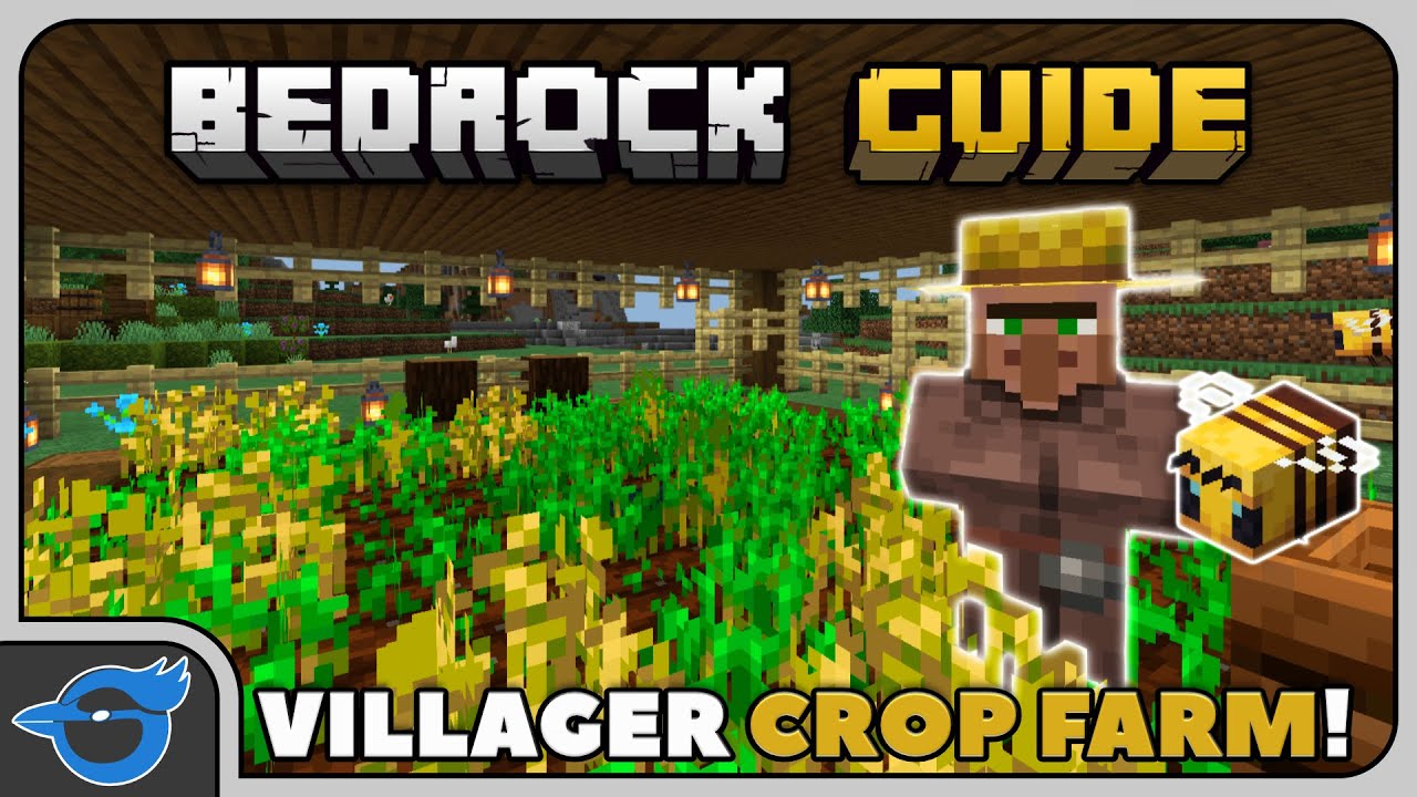 Villager Wheat Farm w/ Bees! (FULLY AUTOMATIC) | Bedrock Guide 054 ...