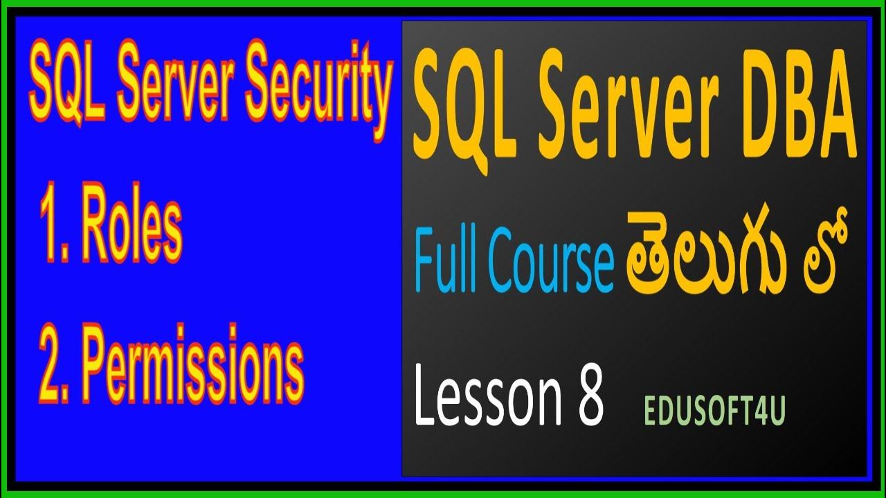 Security Roles and permissions in SQL Server DBA - YouTube