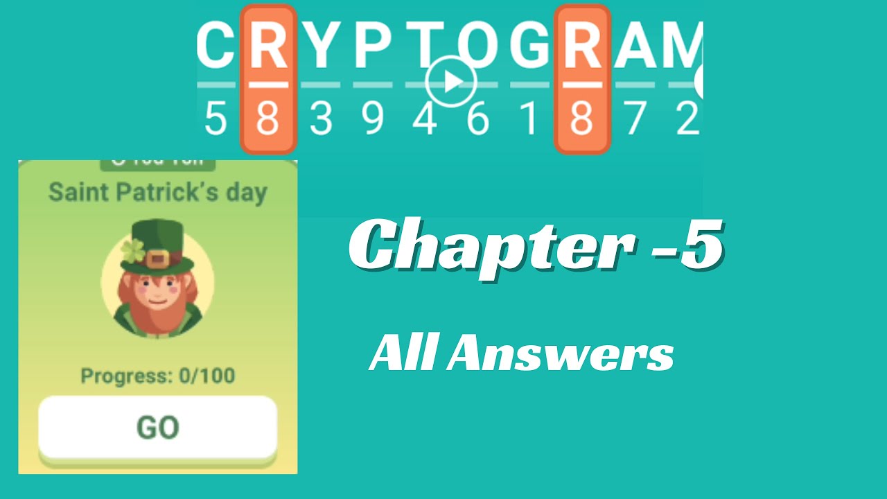 Cryptogram Saint Patrick's day Chapter 5 Answers [ALL LEVELS] - YouTube