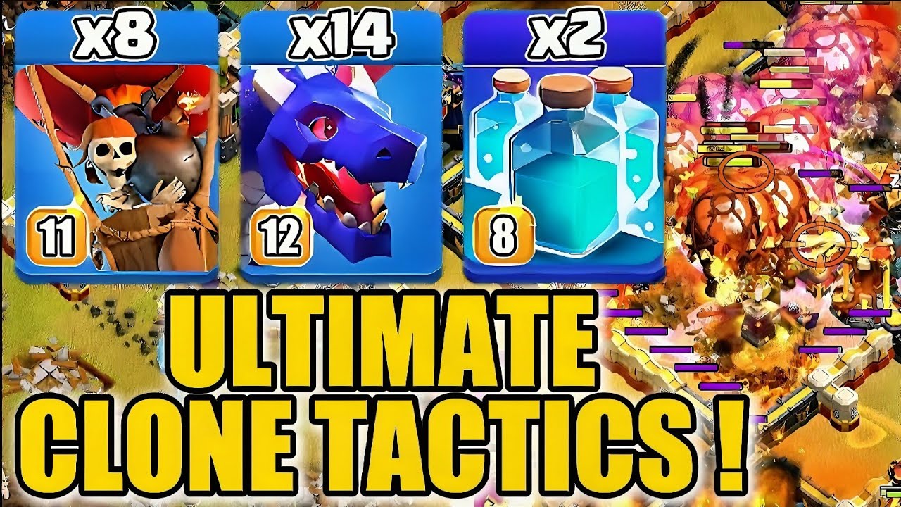BEST TH17 ATTACK STRATEGIES ~ DRAGON + DRAG RIDER + CLONE SPELL ...