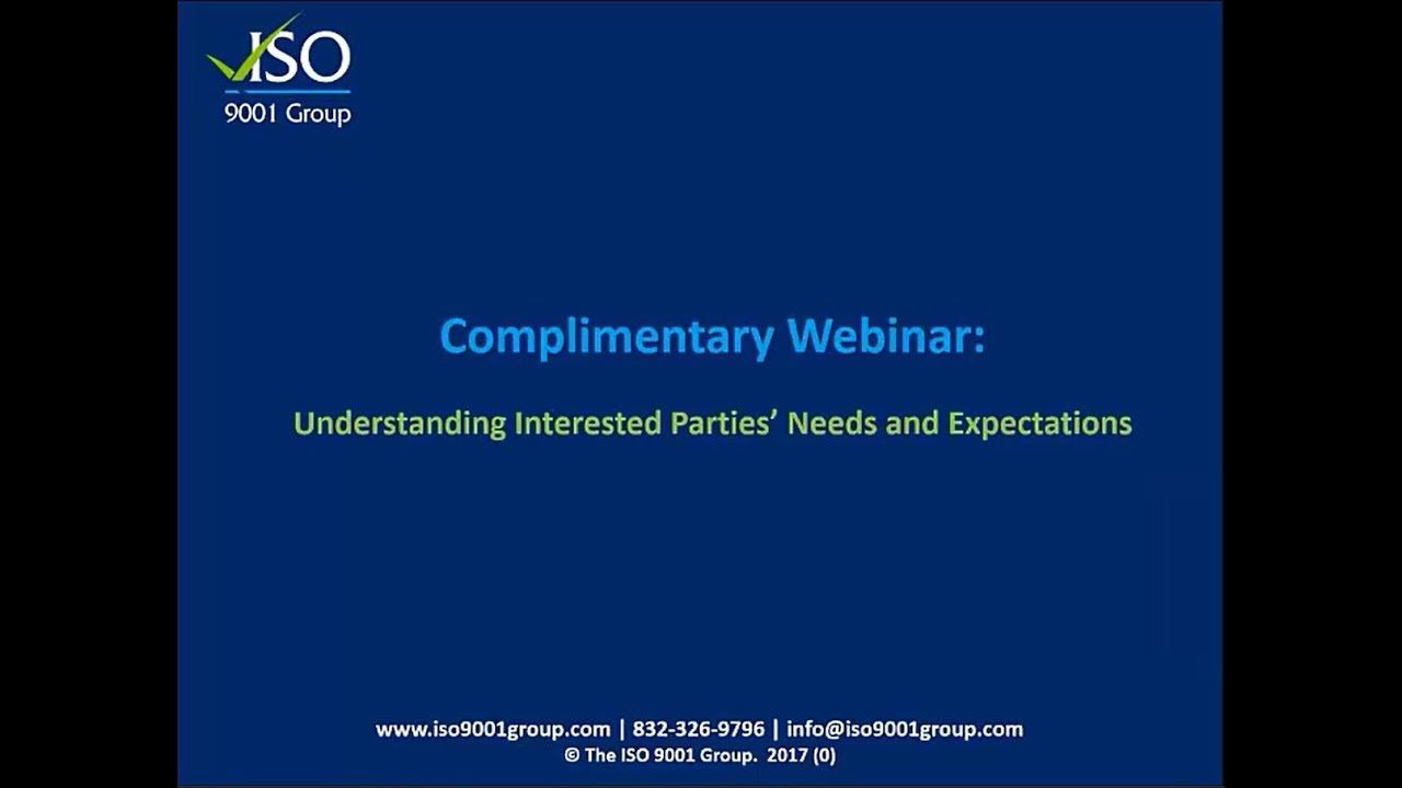 Understanding Interested Parties' Needs and Expectations - YouTube