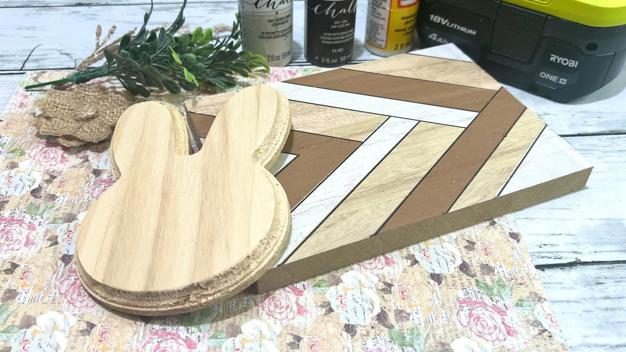 Adorable Bunny Shelf Sitter DIY || Using Wooden Bunny From Dollar Tree ...