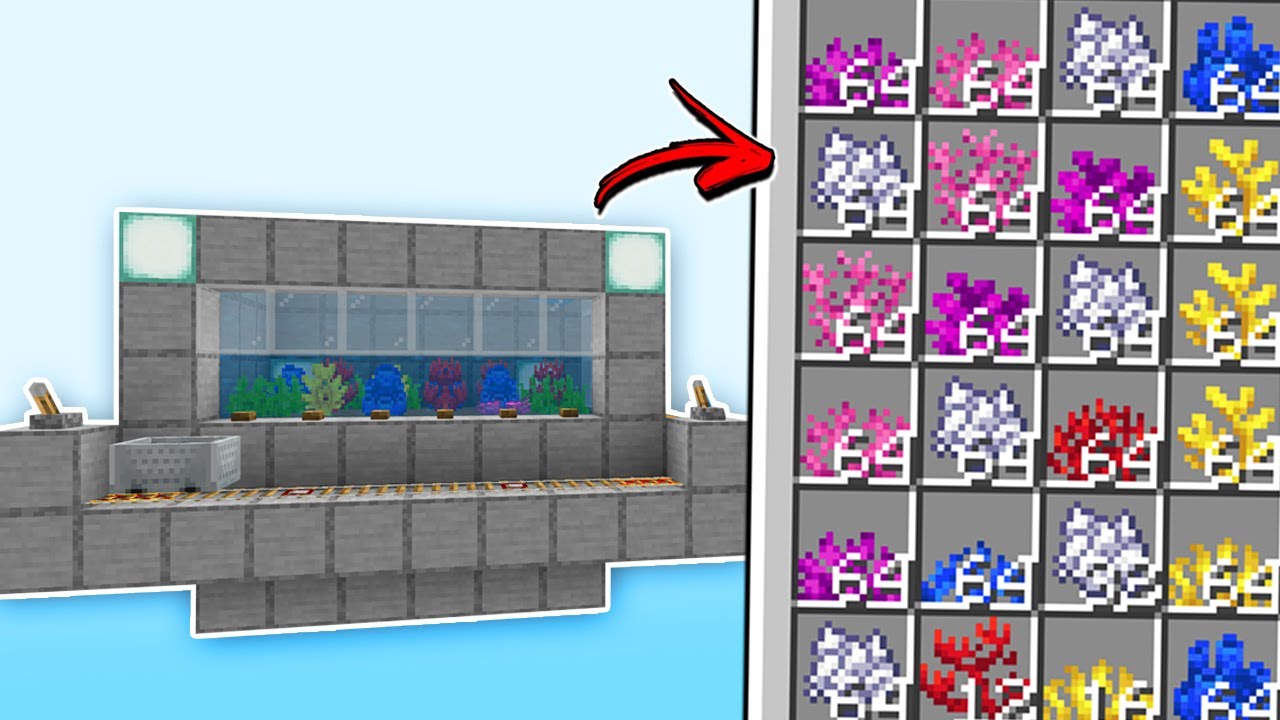 FARM de CORAL FÁCIL de Fazer para Minecraft Bedrock - YouTube