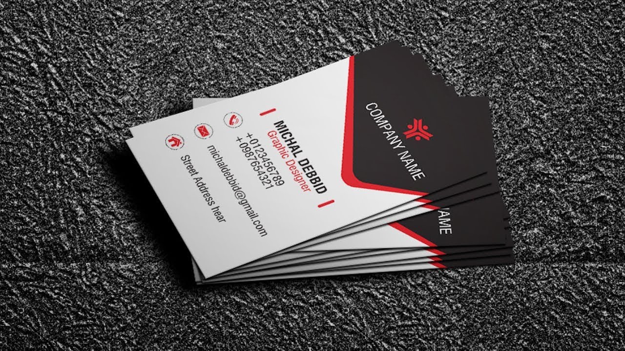 Horizontal Business Cards Design | illustrator cc - YouTube