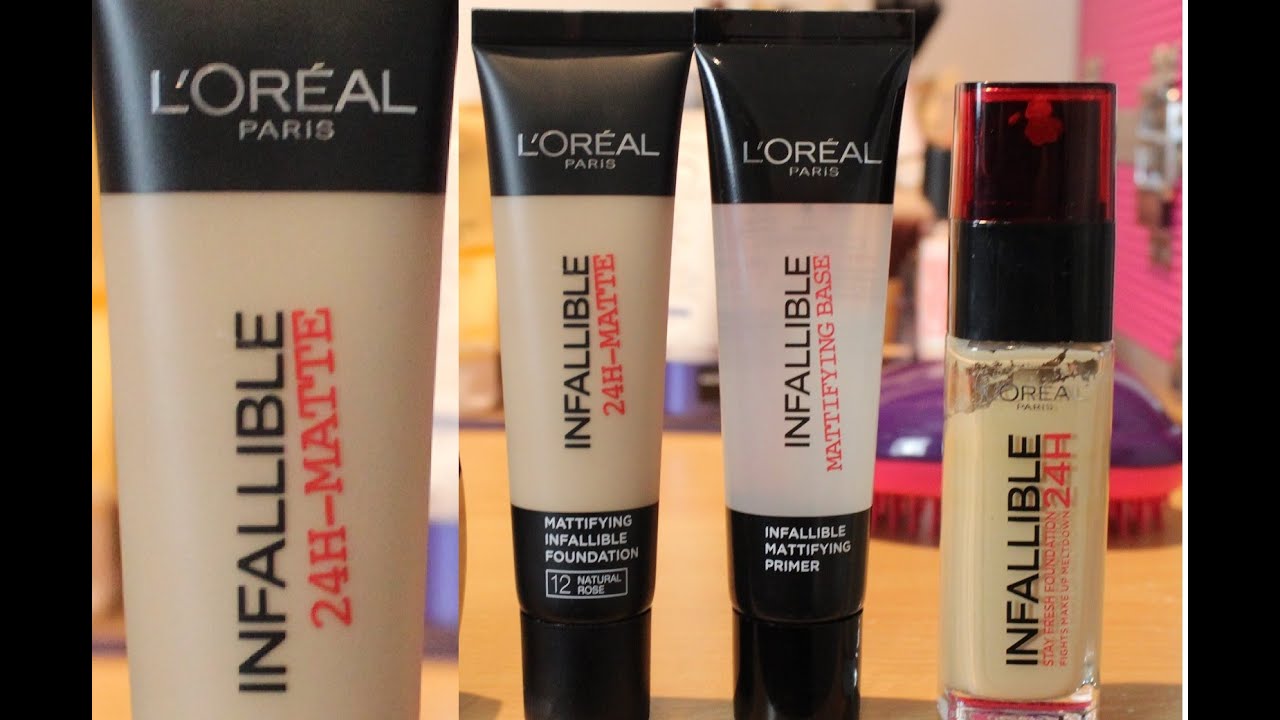 L'Oreal Paris Infallible Matte Foundation & Primer Review - YouTube