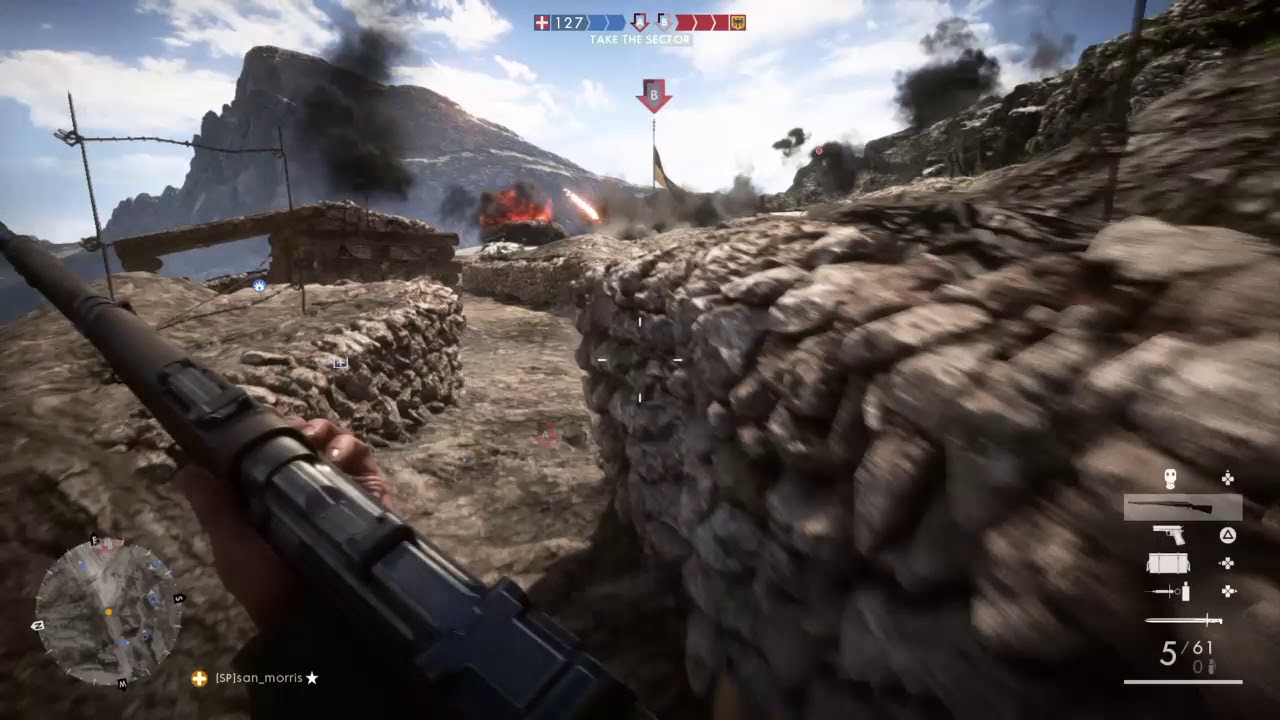 Bf1 - san rocco turret action - YouTube