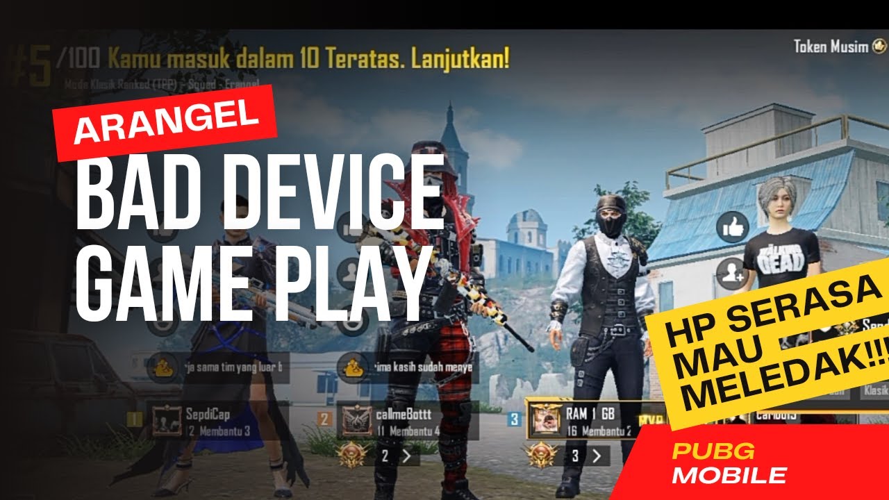 Arangel bad device gameplay | hp serasa mau meledak - PUBG MOBILE - YouTube