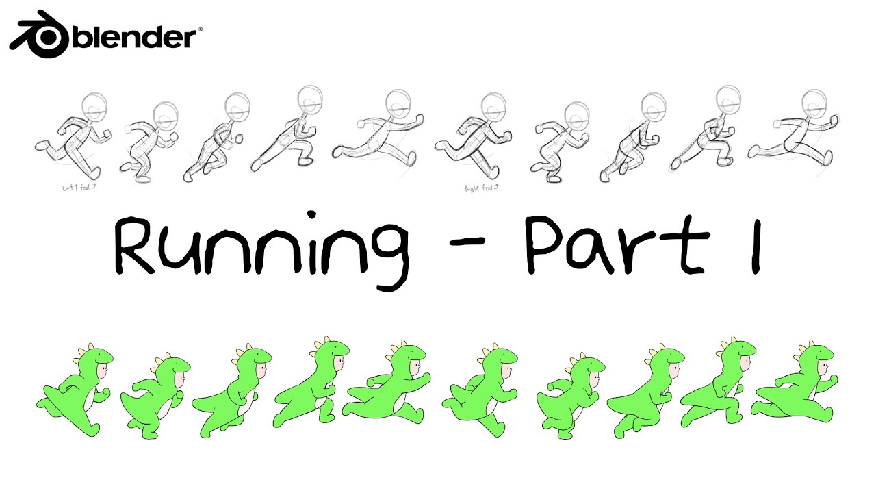 Running Animation (Dinosaur Kid) - Part 01 (Blender4.0 +) #blender # ...