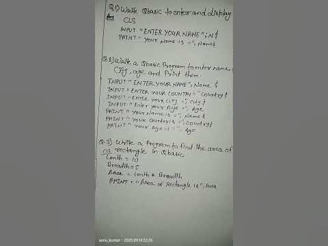 q basic programming |write QBASIC to enter and display your name| - YouTube