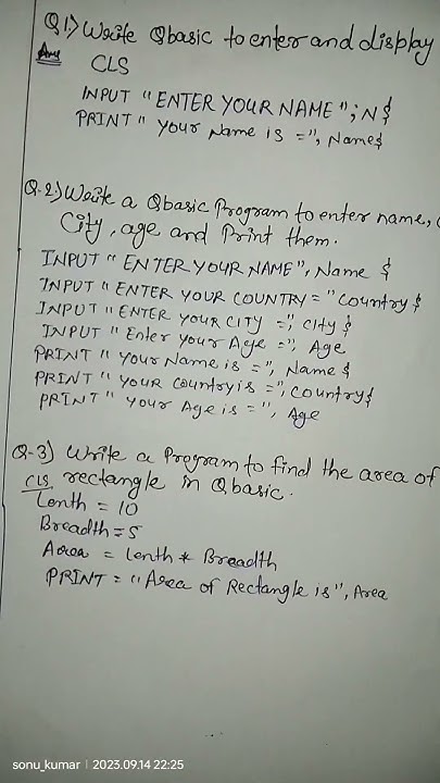 q basic programming |write QBASIC to enter and display your name| - YouTube