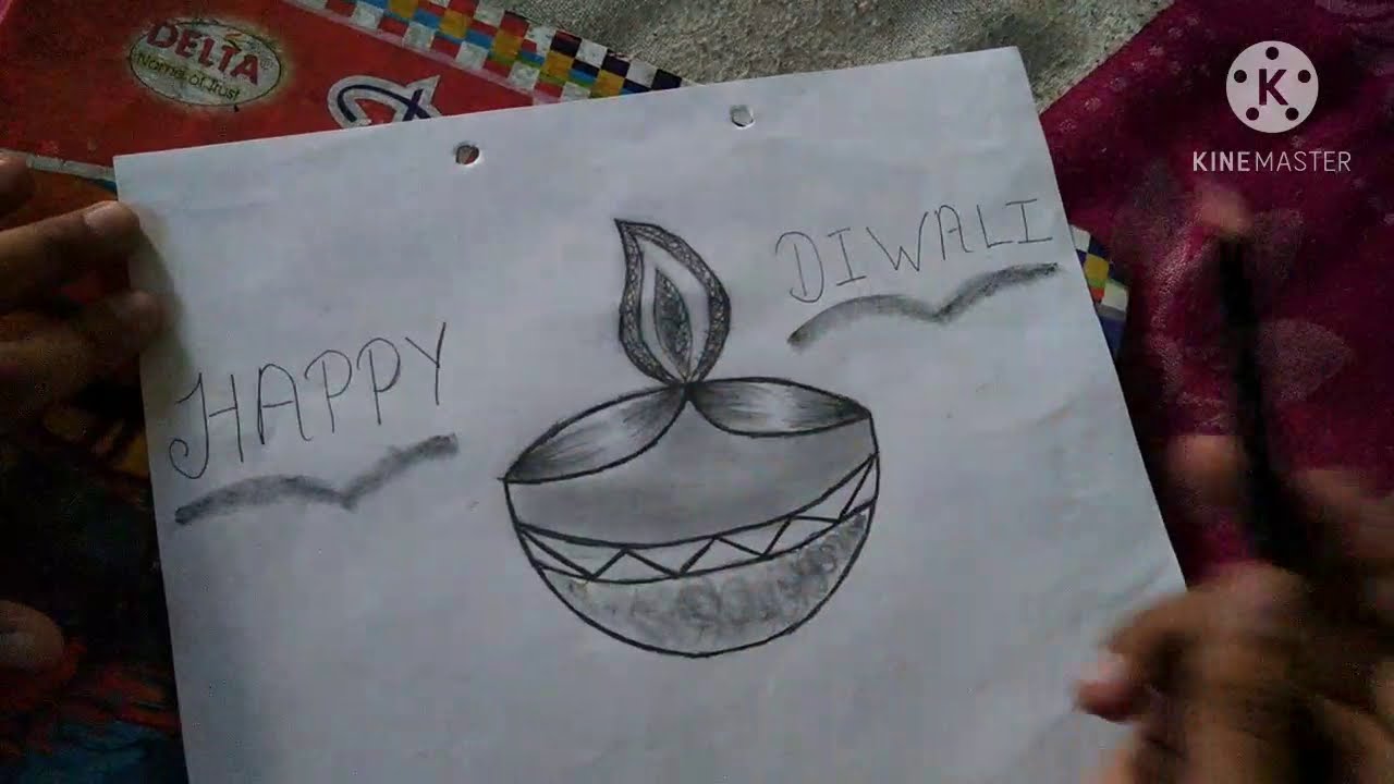 HOW TO MAKE A BEAUTIFUL DEEPAK ON DIWALI WITH PENCIL SHADING - YouTube