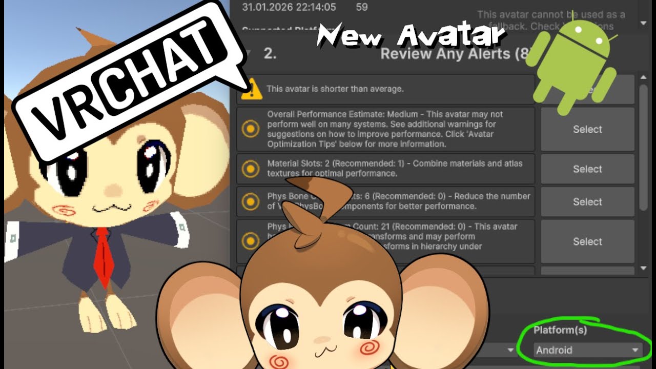 Making a VRChat avatar from scratch. New monkey. Part18 Quest ...