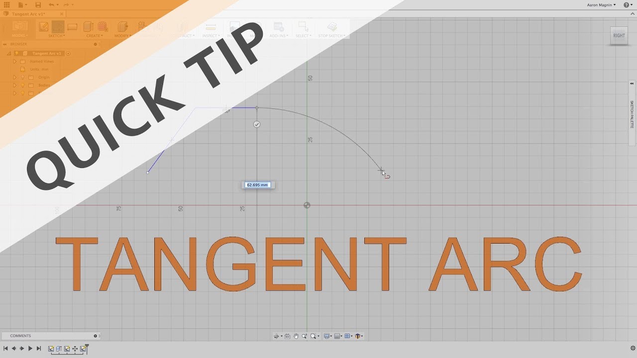 QUICK TIP: Tangent Arc Sketch Shortcut - YouTube