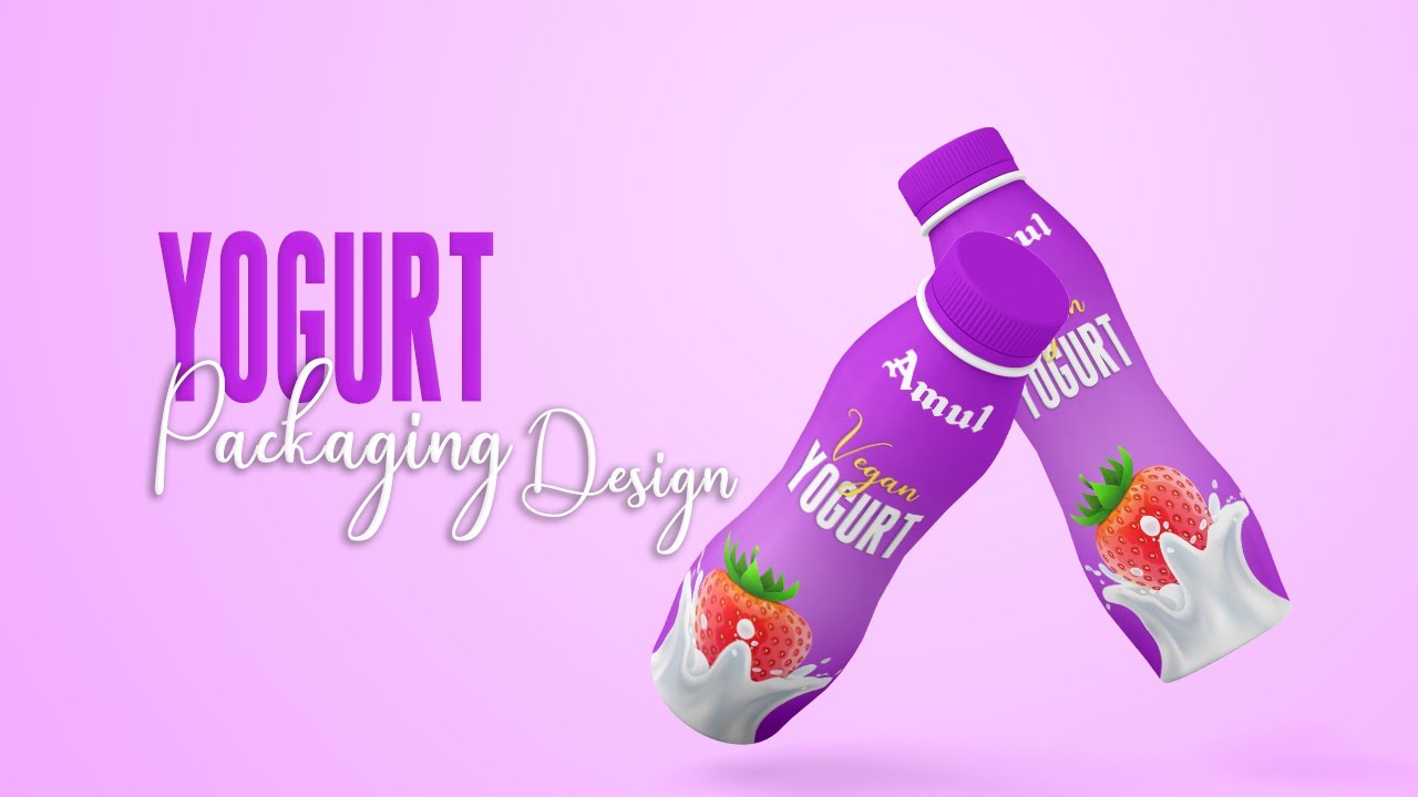 Product packaging design | Yogurt Strawberry flavour | Adobe Photoshop ...