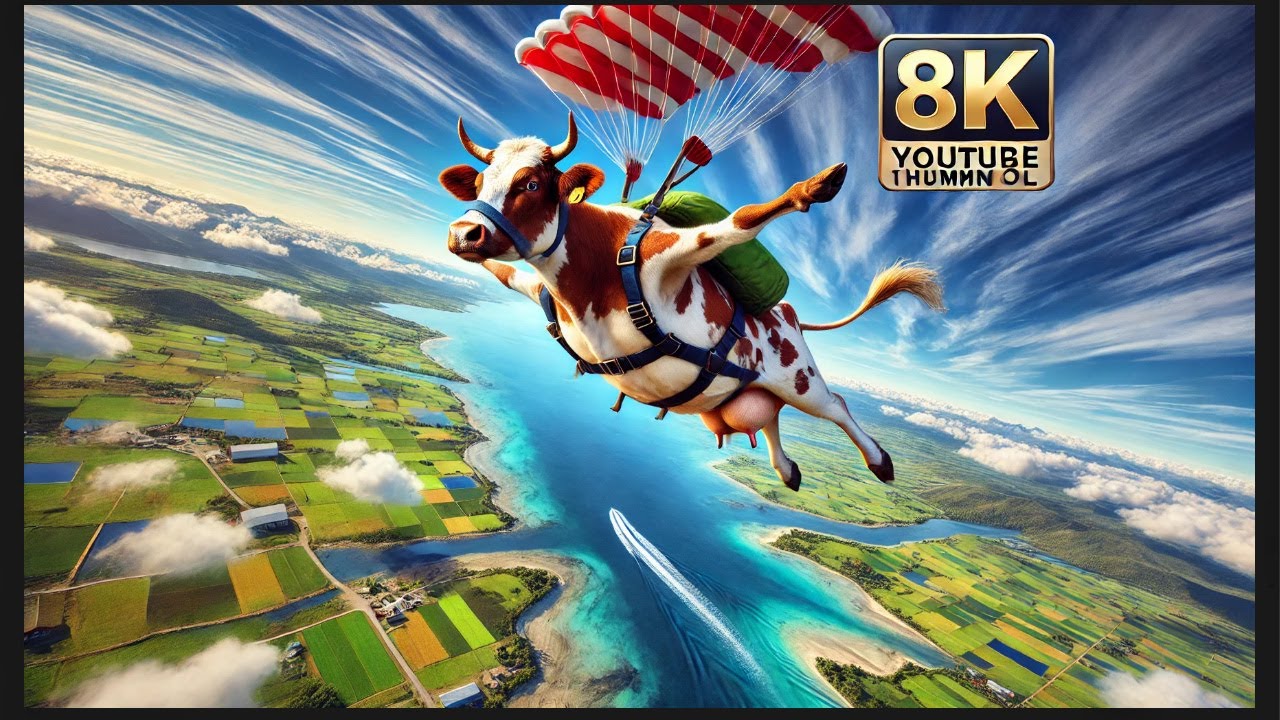 "Epic Cow Skydiving Adventure! 🪂🐄 First-Ever Realistic Animal Skydive ...