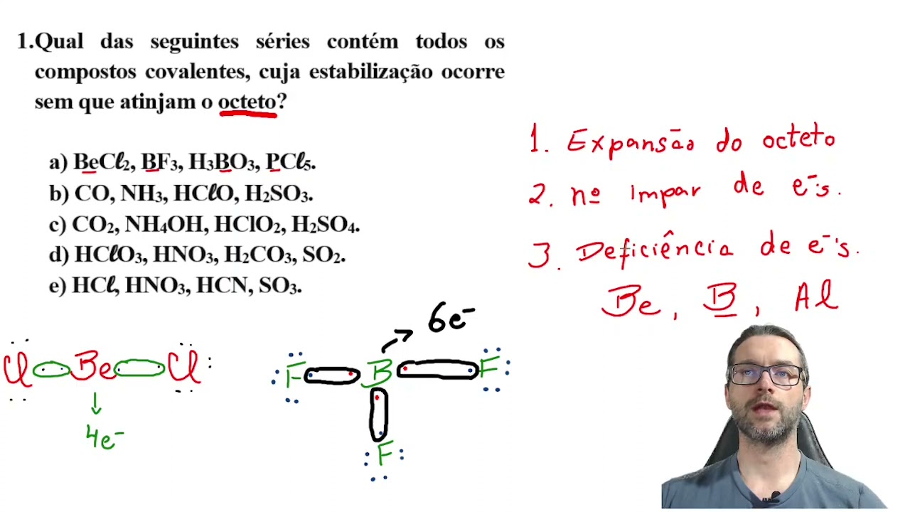 Exercício resolvido exceções à regra do octeto - YouTube
