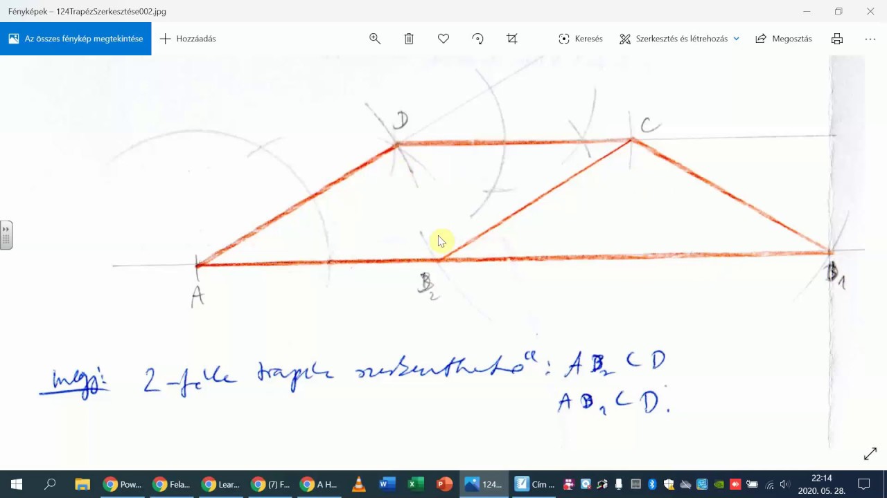 Trapéz szerkesztése - matematika, 7. osztály - YouTube